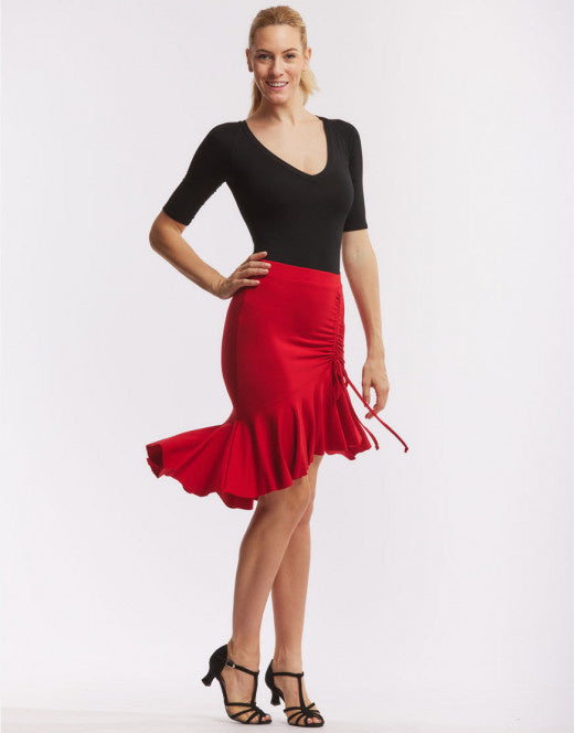 Temps Danse Alana Dans Rok Latin Tango/Salsa Rood Viscose – Flashdance